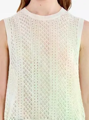 VICOLO Pointelle Knit Sleeveless Top