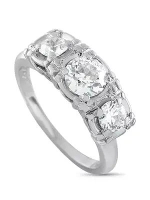 LB EXCLUSIVE Three-stone Diamond Ring In 14k White Gold - Silver