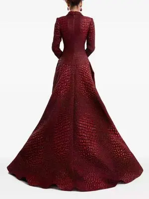 GEMY MAALOUF Croc-effect V-neck Gown