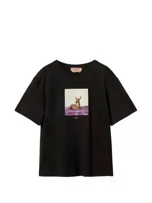 TWINSET Graphic Print Crewneck Cotton T-shirt