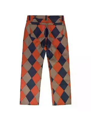DENIM TEARS Diamond-patch Leather Trousers