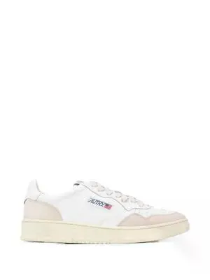 AUTRY Medalist Low Sneakers In Leather And Beige Suede - White