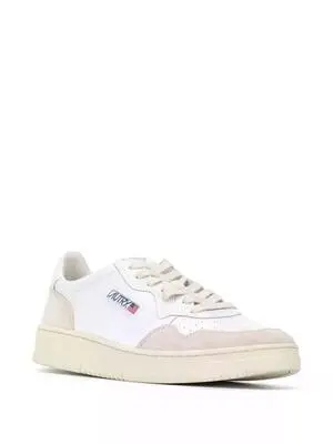 AUTRY Medalist Low Sneakers In Leather And Beige Suede - White