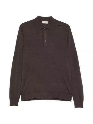 FERRANTE Long-sleeve Polo Shirt - Brown