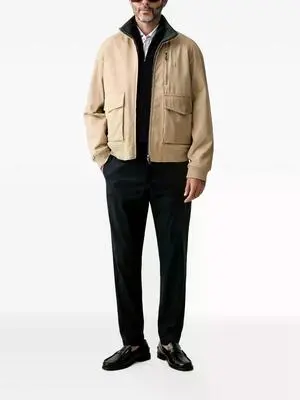 TRUSSARDI Reversible Herringbone Pattern Jacket
