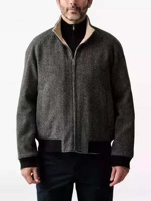 TRUSSARDI Reversible Herringbone Pattern Jacket