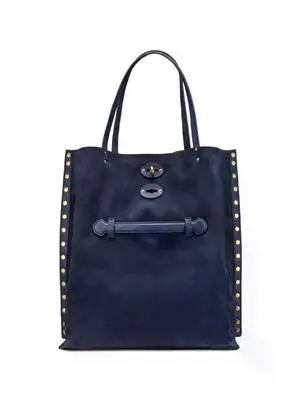 ZANELLATO A Spasso' Stud-embellished Tote Bag - Blue