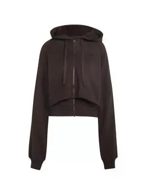 Adidas Cropped Layered-effect Hoodie - Brown