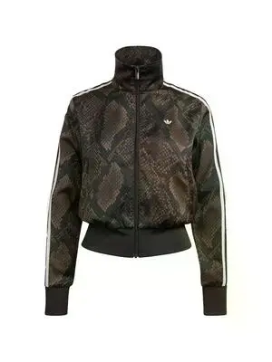 Adidas Satin Snake Print Firebird Track Jacket - Brown