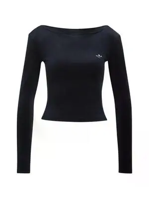 Adidas Velour Open-back Top - Black