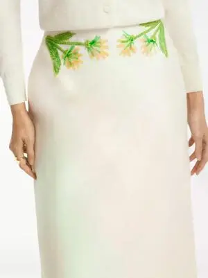 LEO LIN Quinn Wildflower-embellished Midi Skirt