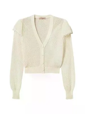 TWINSET Knitted Cardigan With Flounces - Neutrals