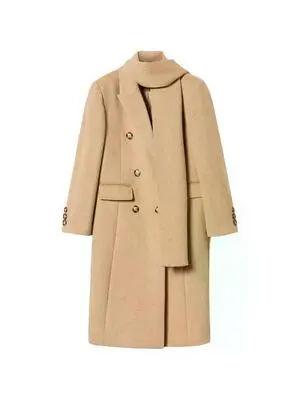 TWINSET Velour Wool Cloth Coat - Neutrals