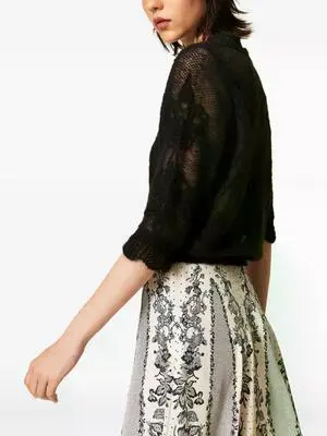 TWINSET Jacquard Alpaca Blend Jumper With Scalloped Trim
