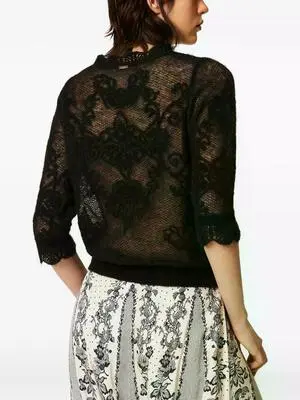 TWINSET Jacquard Alpaca Blend Jumper With Scalloped Trim