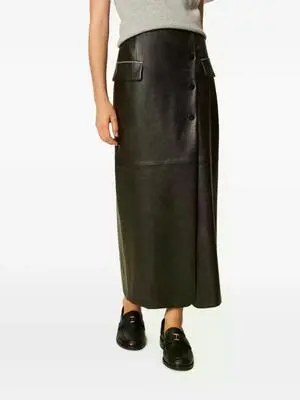 TWINSET Leather-like Wrap Skirt