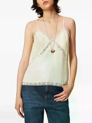 TWINSET Crêpe De Chine And Lace Trimmed Camisole