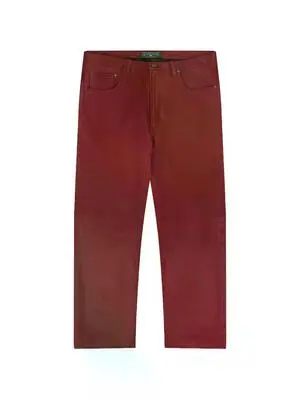 DENIM TEARS Kiss My Grits Leather Trousers - Red