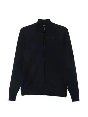 BOSS Merino Wool Zip-up Sweater - Blue