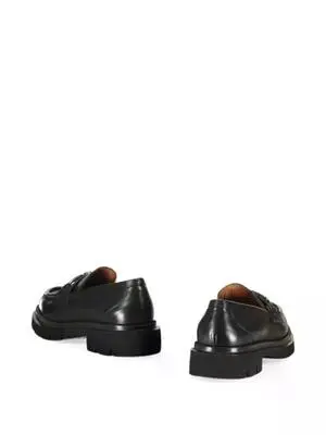 Bally Logo-plaque Leather Loafers - Black