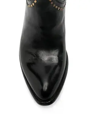 LEMARGO Stud Embellished Leather Ankle Boots