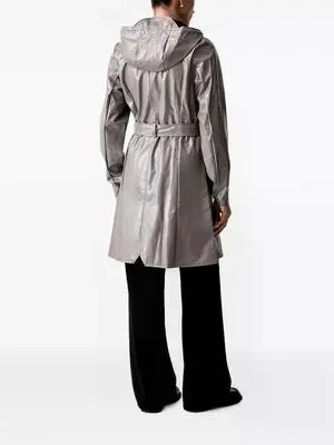 Rains Curve Belted Hooded Jacket