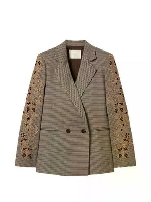 TWINSET Houndstooth Blazer With Embroidery - Brown