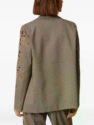 TWINSET Houndstooth Blazer With Embroidery