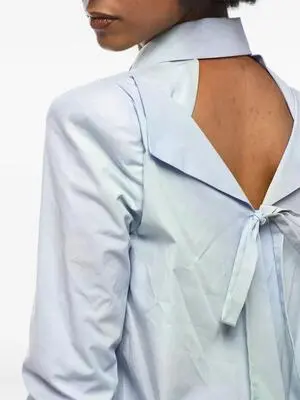 Off-White Poplin Shirt With Lace-up Back Detail