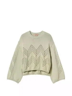 TWINSET Wool Blend Jumper With Chevron Pattern - Green