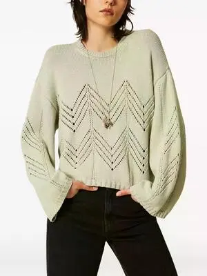 TWINSET Wool Blend Chevron Pattern Jumper