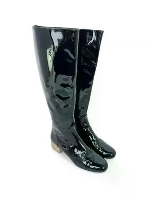 Saint Laurent Glitter Heel Knee-high Boots