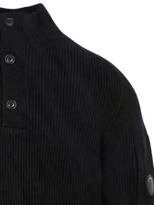 C.P. COMPANY Ribbed-knit Lens Detail Sweater