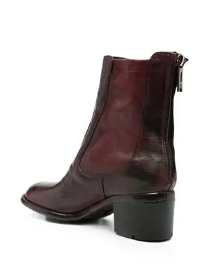 LEMARGO Rear-zip Leather Ankle Boots