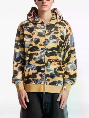 A BATHING APE Shark Camouflage Zip-up Hoodie