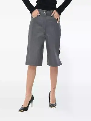 Off-White Logo Detail Cotton Shorts - Grey