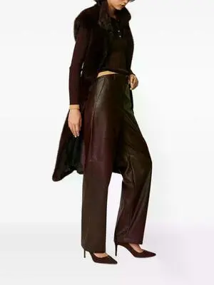 TWINSET Wide Faux-leather Trousers