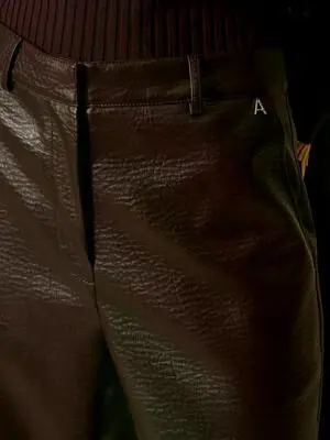TWINSET Wide Faux-leather Trousers