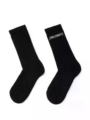 HINNOMINATE Ribbed Cotton Socks With Embroidered Logo - Black