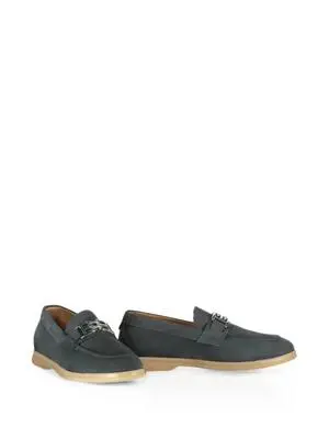 Bally Logo-plaque Leather Loafers - Grey