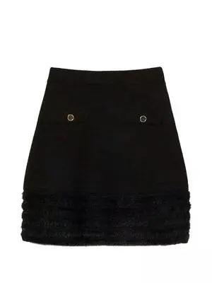 TWINSET Knit Skirt With Gold-tone Buttons - Black