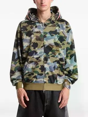 A BATHING APE Shark Camouflage Print Mesh Hoodie