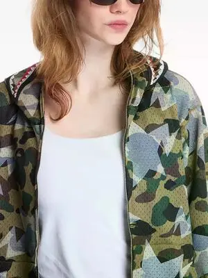 A BATHING APE Shark Camouflage Print Mesh Hoodie