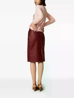 TWINSET Faux-leather Midi Skirt
