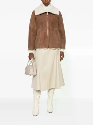 MANZONI 24 Shearling-collar Suede Jacket