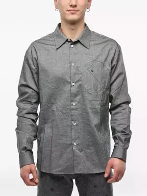 Off-White Embroidered Breast-pocket Shirt - Grey