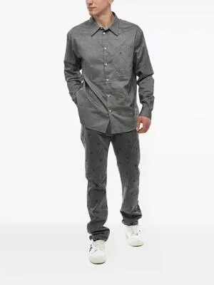 Off-White Embroidered Breast-pocket Shirt