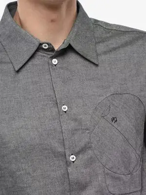 Off-White Embroidered Breast-pocket Shirt