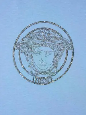 Versace Embroidered-logo Cotton-jersey Slim T-shirt - Blue