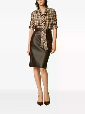 TWINSET Tartan Flannel Shirt With Embroidery